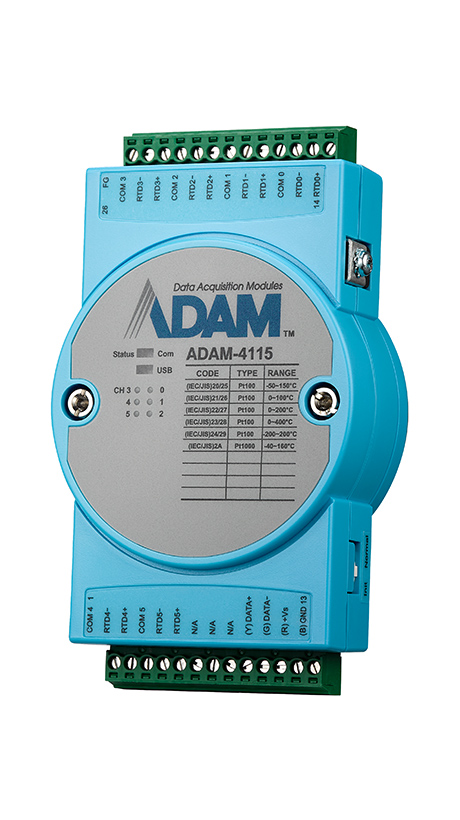 ADAM-4115 - 6RTD Robust Modbus RS-485 Remote I/O - 研华